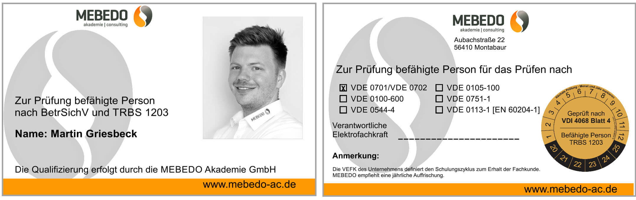 Was bringt der Ausweis "Zur Prüfung befähigte Person"?- MEBEDO